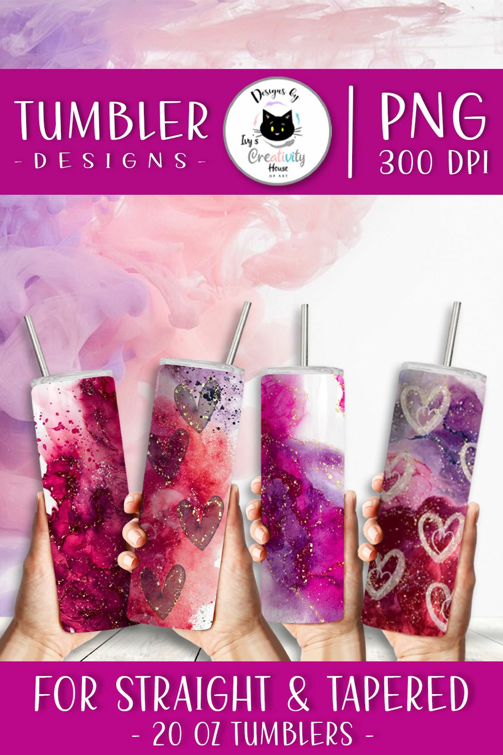Valentine Heart Wraps | Alcohol Ink Tumbler Designs