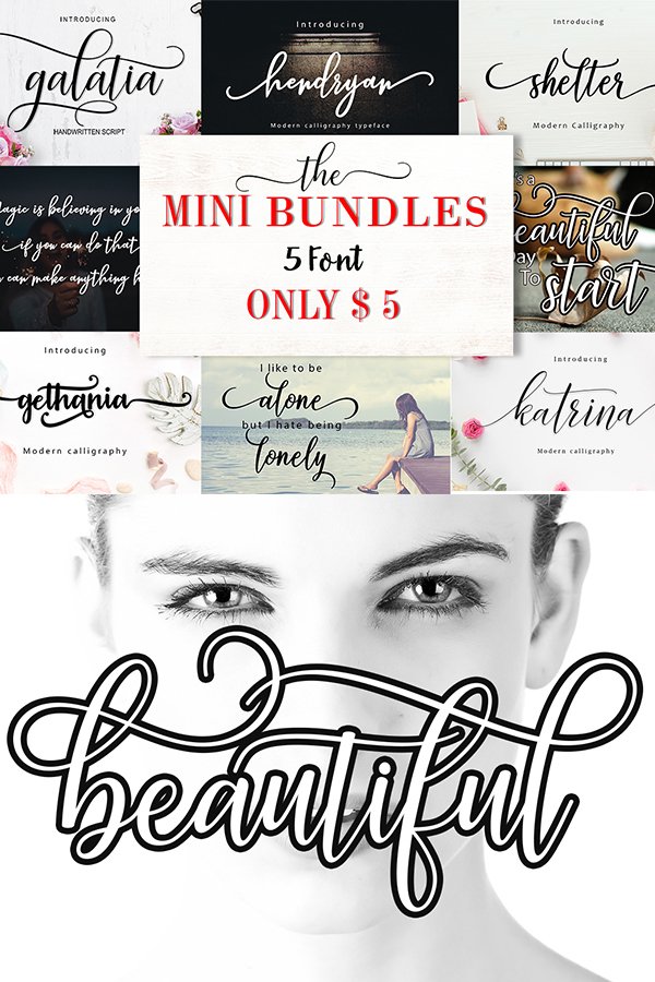 Mini Bundle 5 font only $5 (182240)