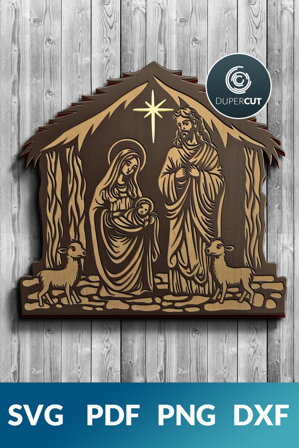 Nativity Scene Birth of Christ - SVG DXF PNG files