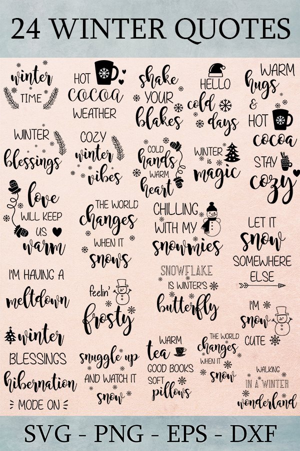 Winter Quotes SVG Bundle (1037814)