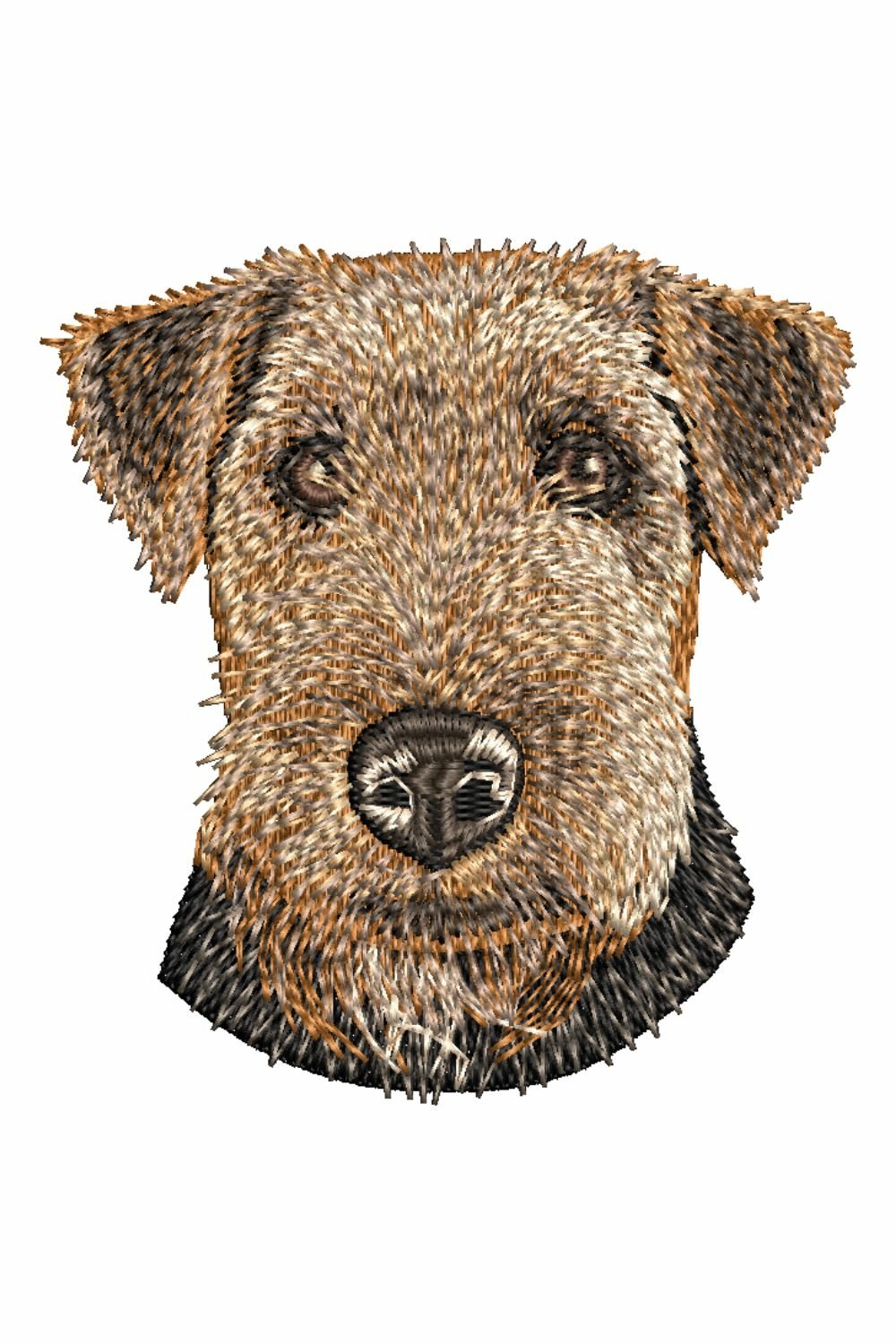 Welsh Terrier Head Portrait Embroidery Design
