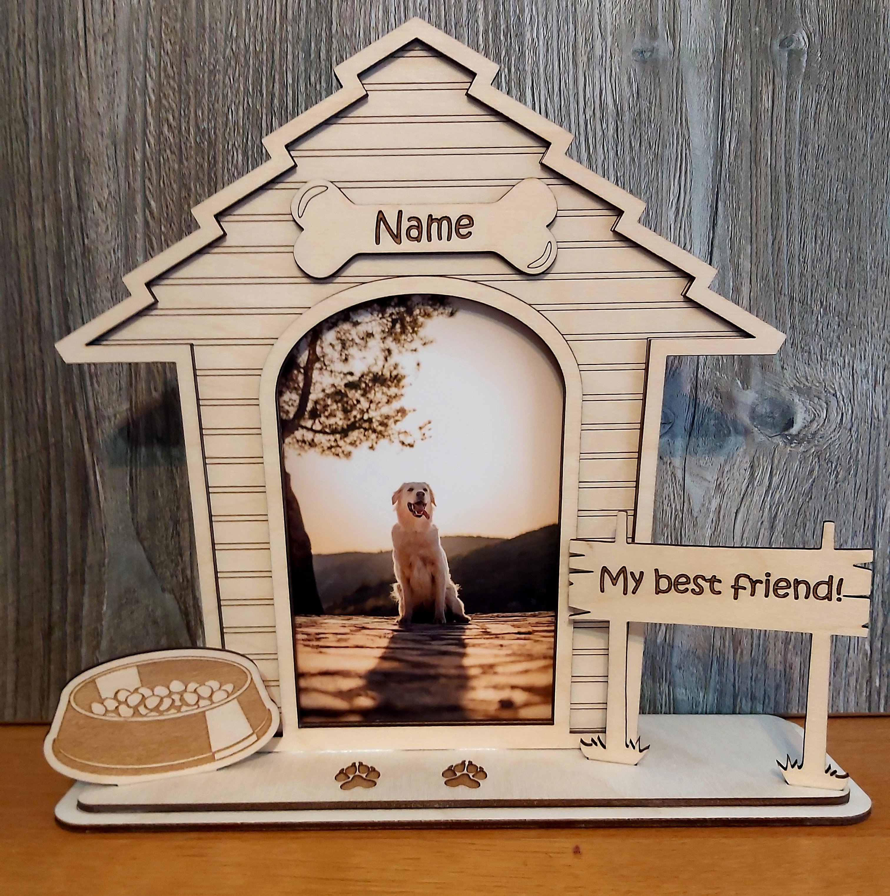 Dog House Photo Frame - svg-cdr-pdf-dxf