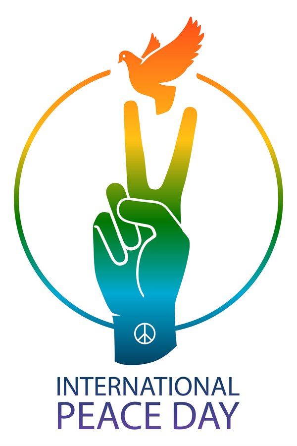 Rainbow colors peace sign