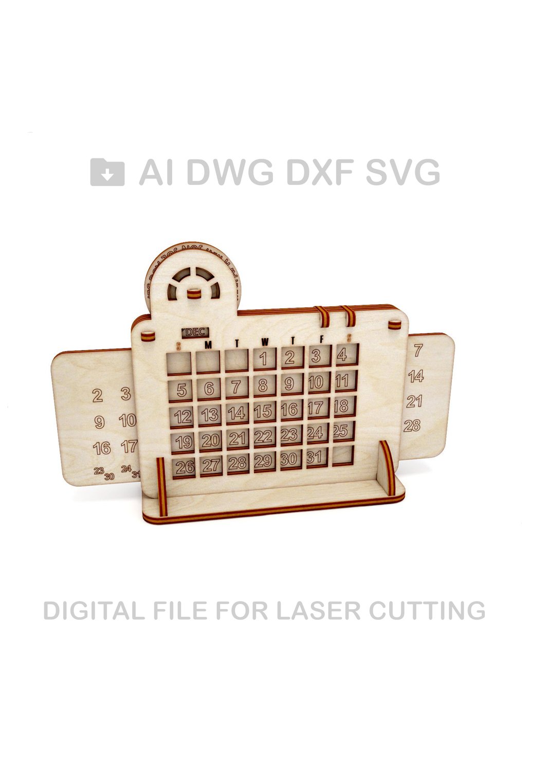 Perpetual calendar vector for CNC svg vector file, (1942872)