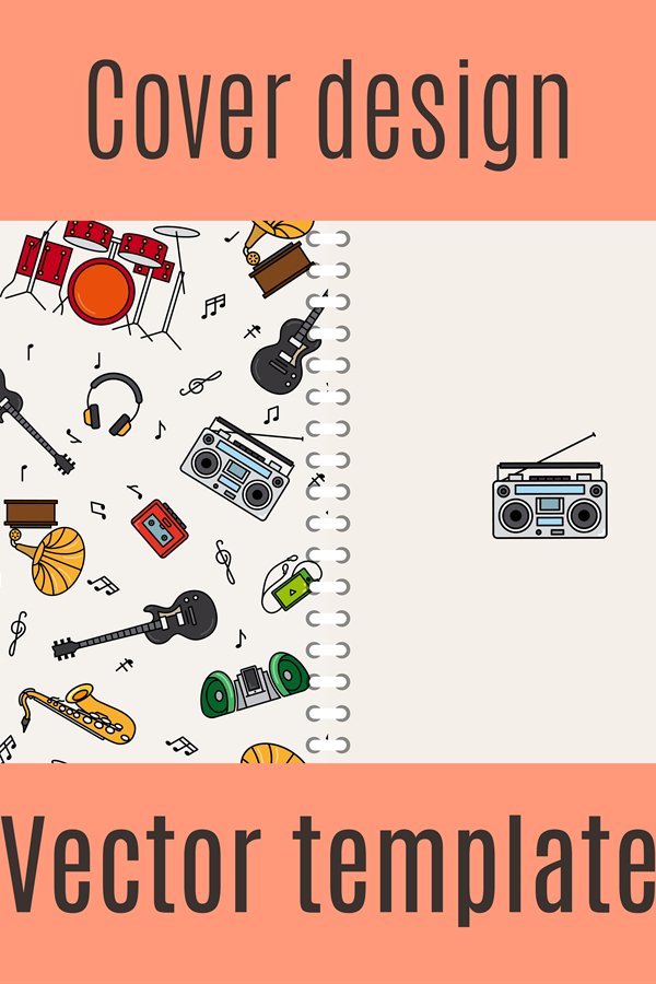 Cover design with music instrument pattern (860984)