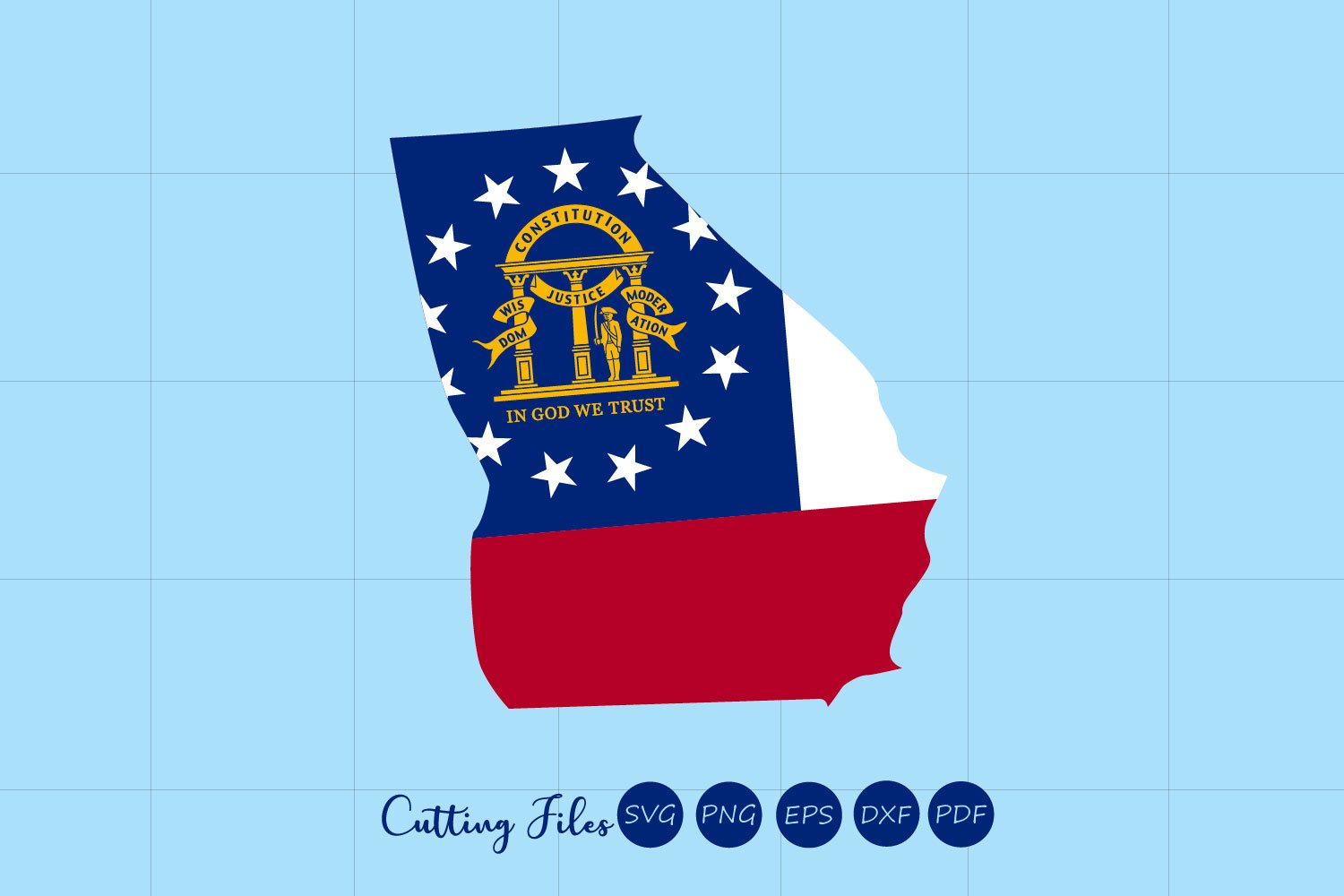 GA state with flag background