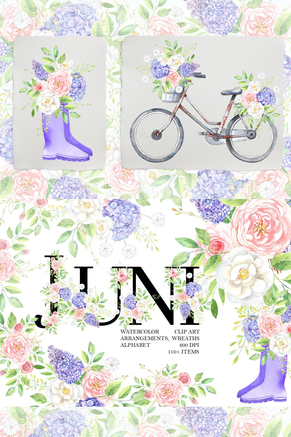 JUNI watercolor clip art