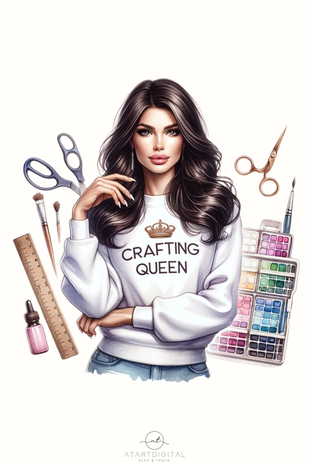 Crafting Queen Sublimation Design - Instant Download Craft