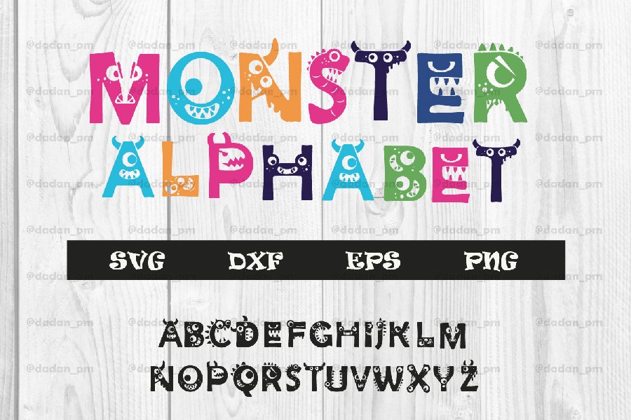 Monster Alphabet SVG DXF EPS PNG