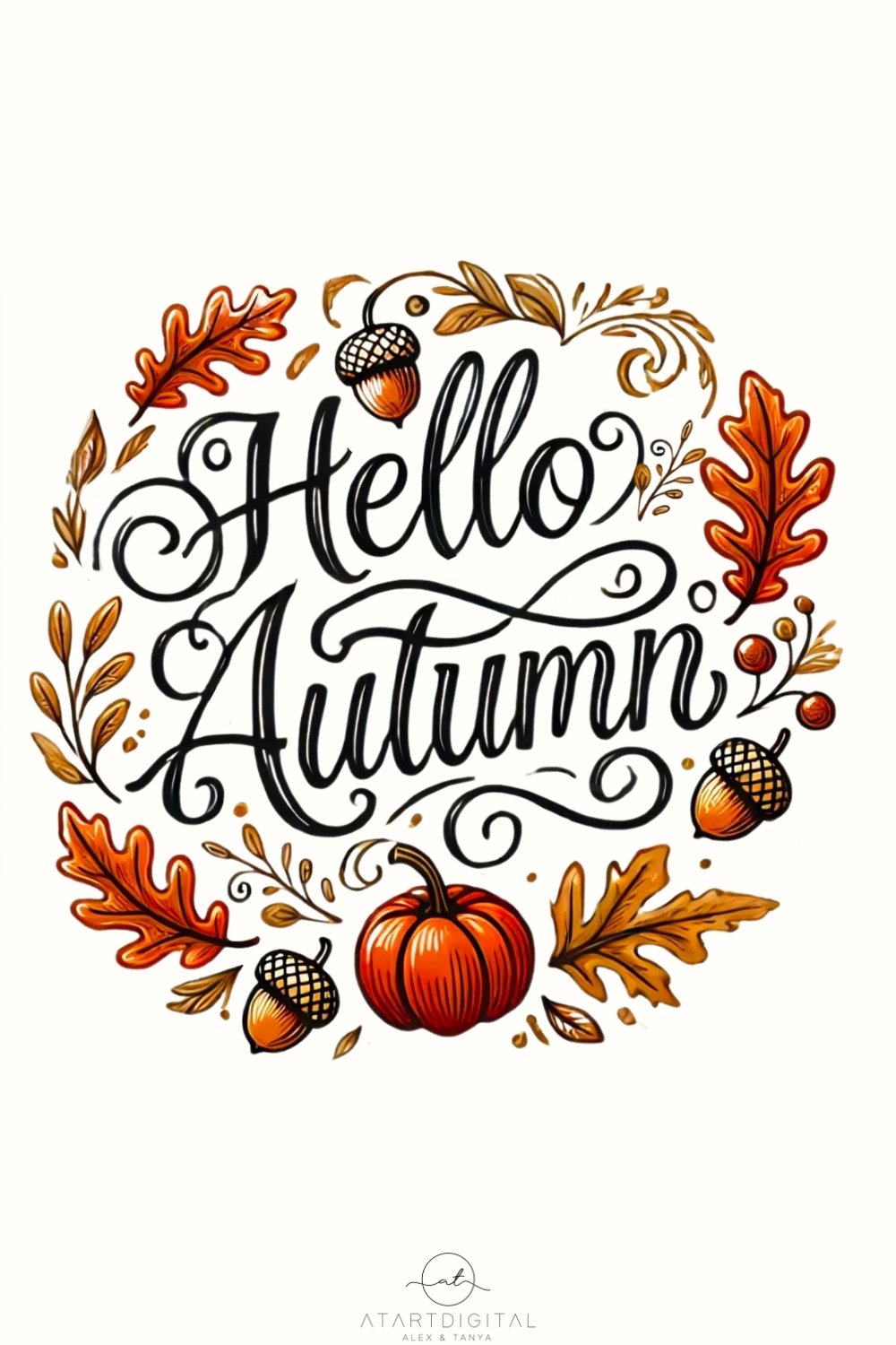 Hello Autumn Sublimation PNG for Fall Shirt Designs, Autumn