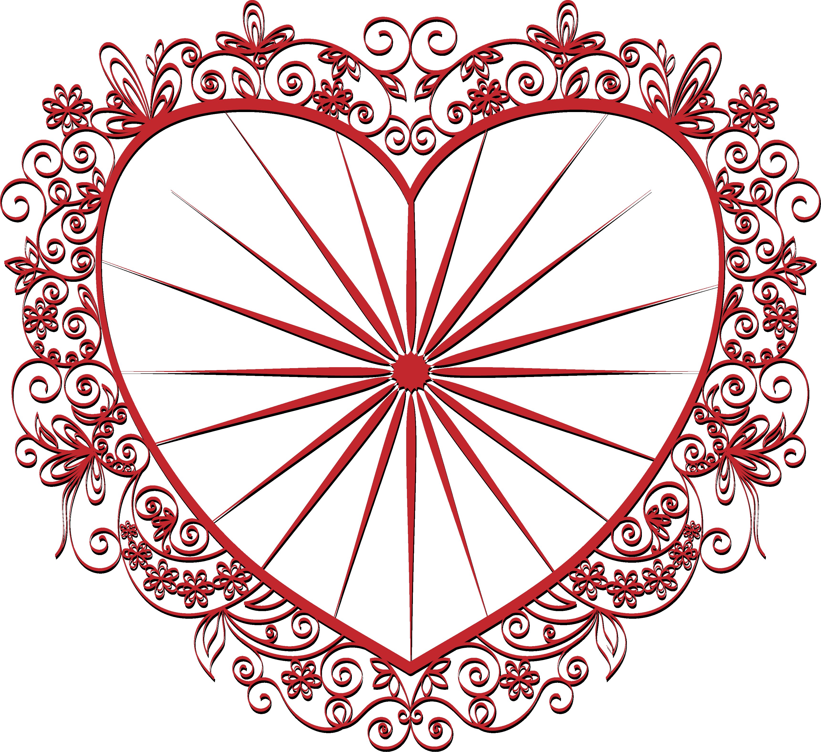 Openwork heart-frame
