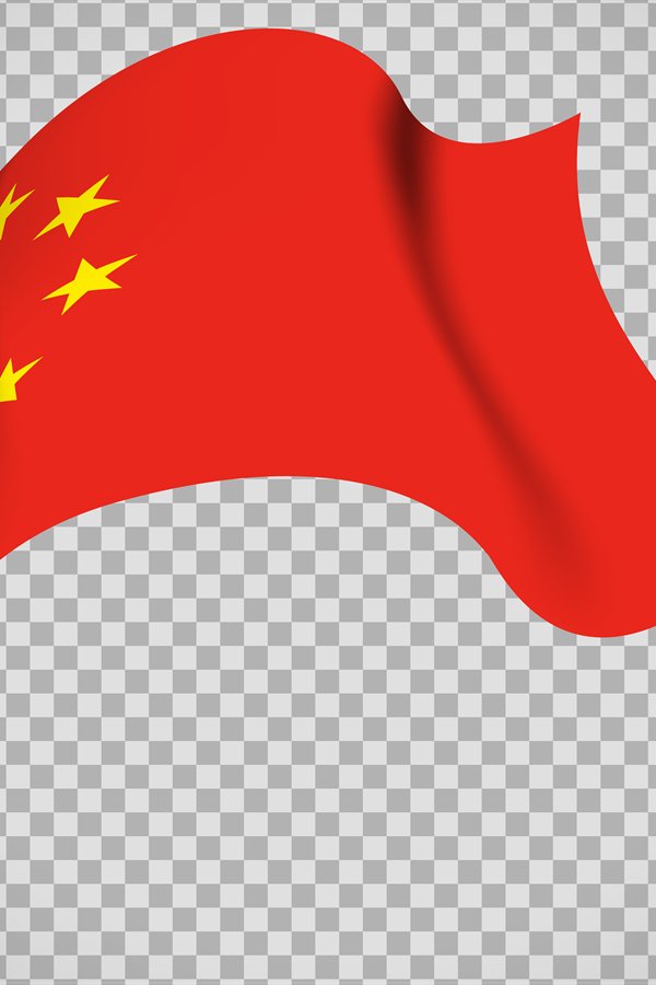 China flag on transparent background