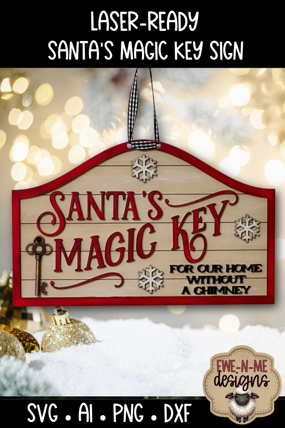 Santas Magic Key Sign Laser Ready SVG | Holiday Laser SVG