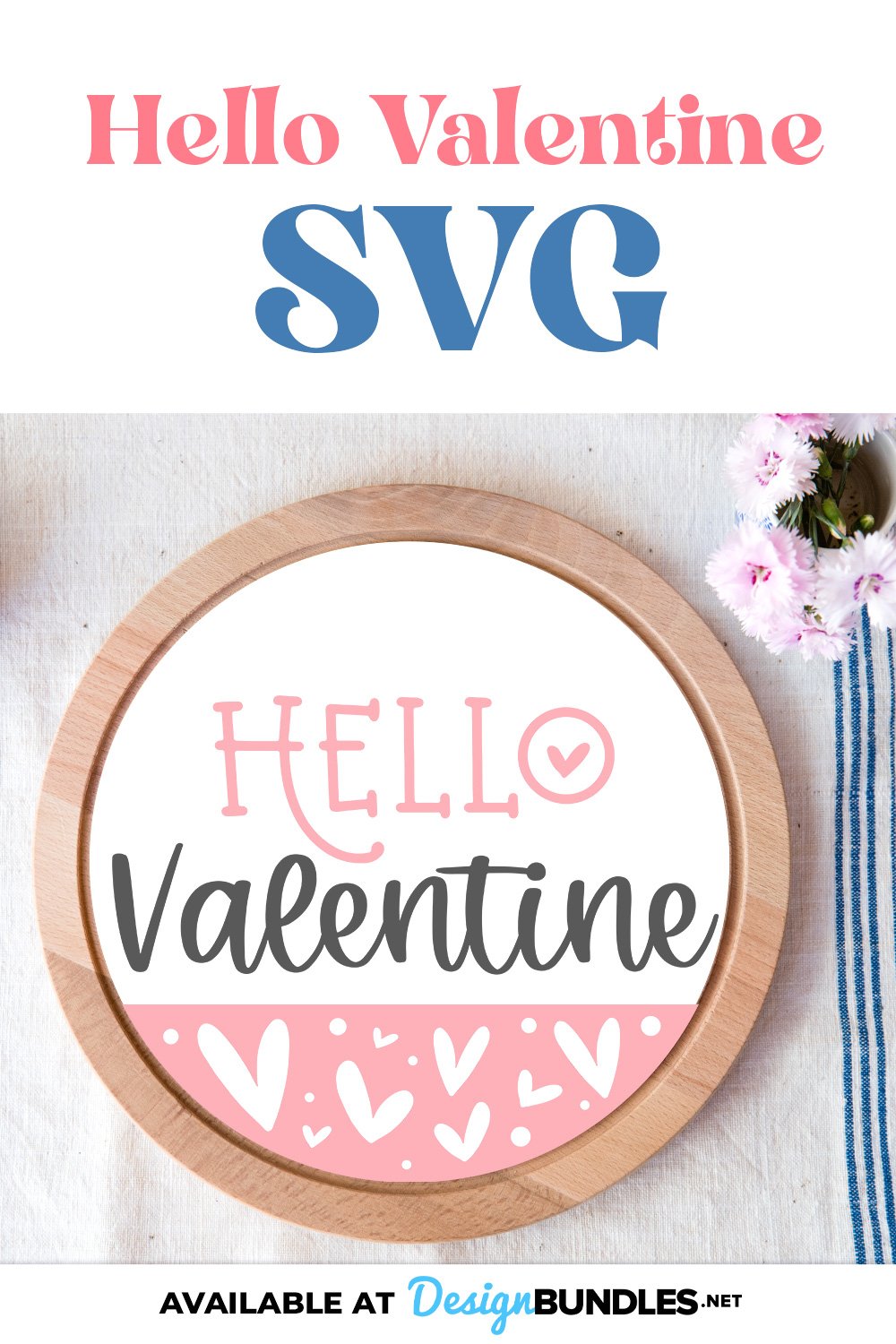 Hello Valentine Round SVG File (1724373)
