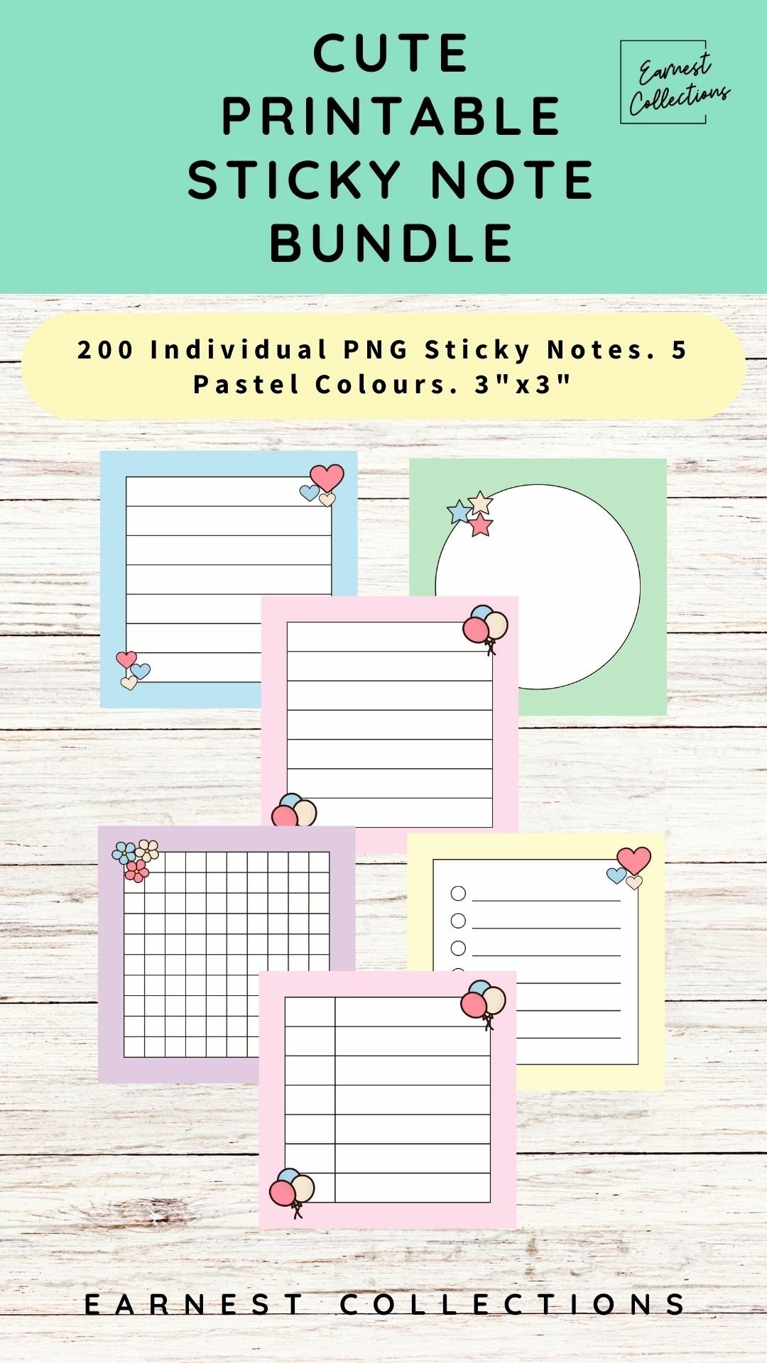Cute Printable Sticky Notes Bundle