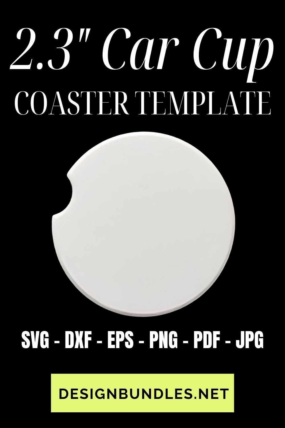 2.3" Car Cup Coaster SVG Template, Car Coaster SVG