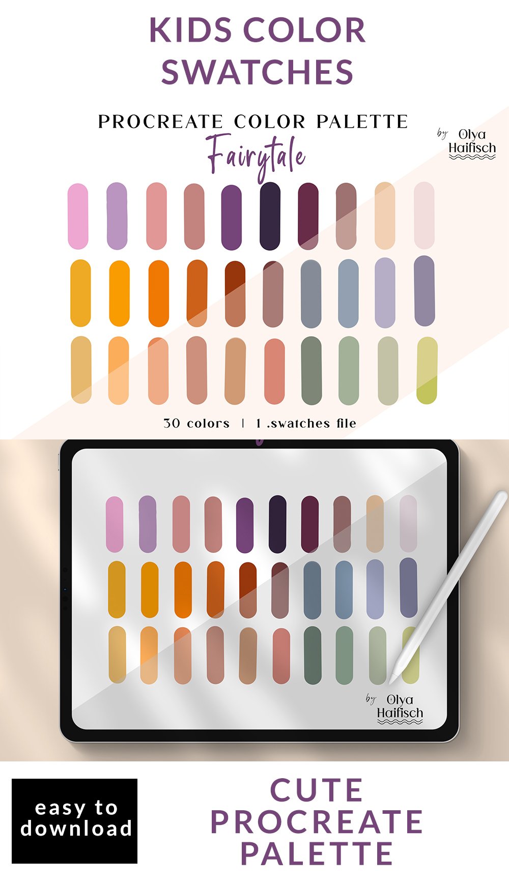 Bright Procreate Color Palette Summer Color Swatches