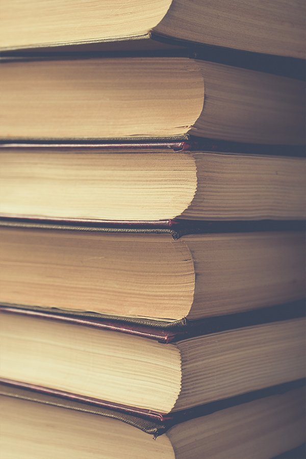 A stack of books from different sides / 18 photos