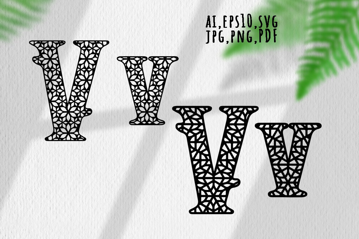 Decorative letter V. SVG Cut file