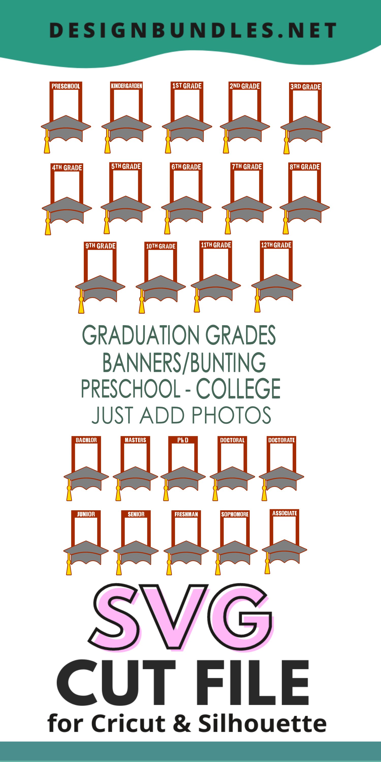 Banner GRADUATION PHOTO GRADES K - 12 & COLLEGE Set 02