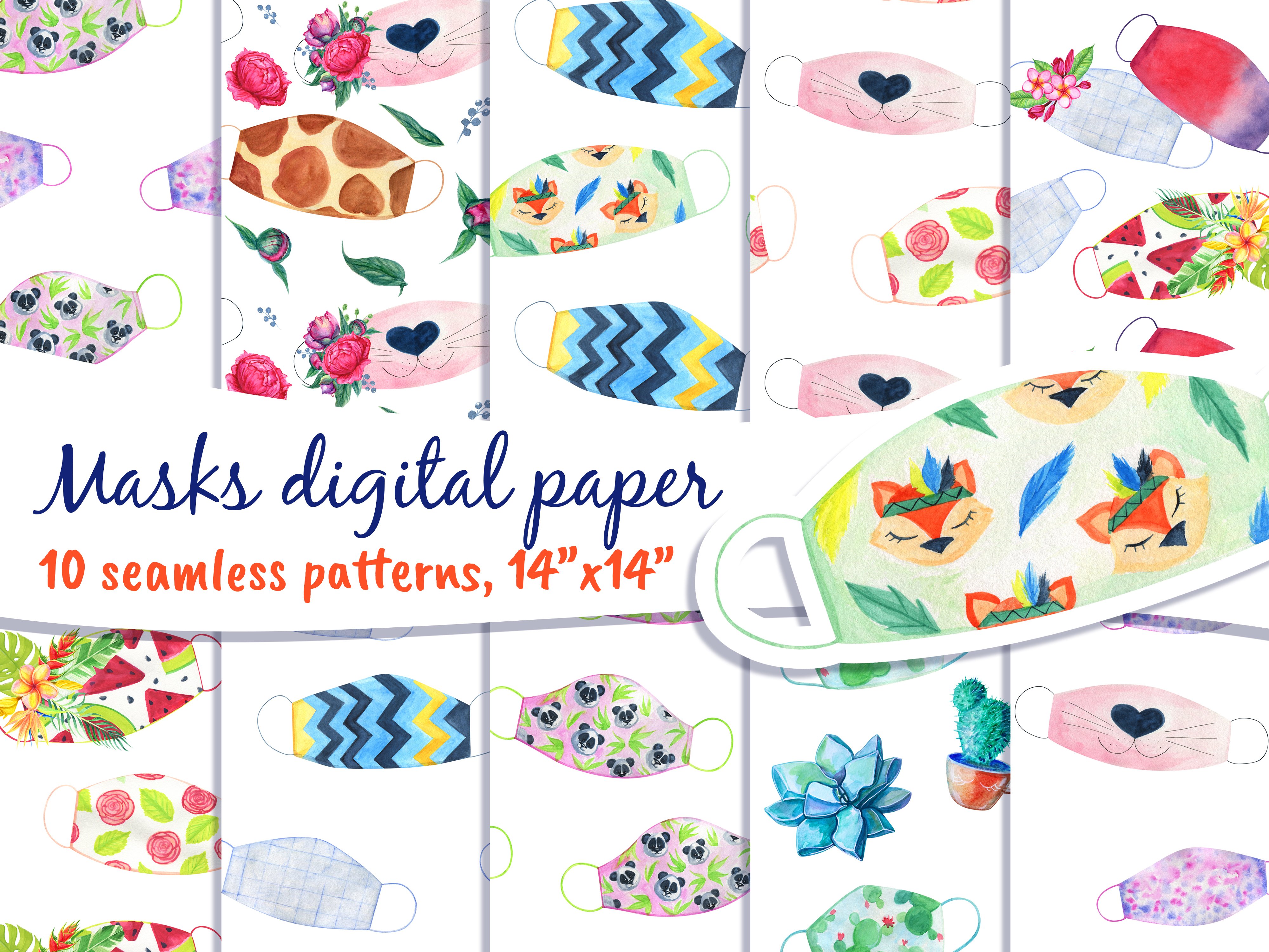 Face Mask Digital Paper Pack