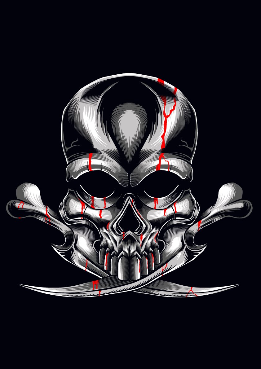The Crossbone Skull Vector illustration design template