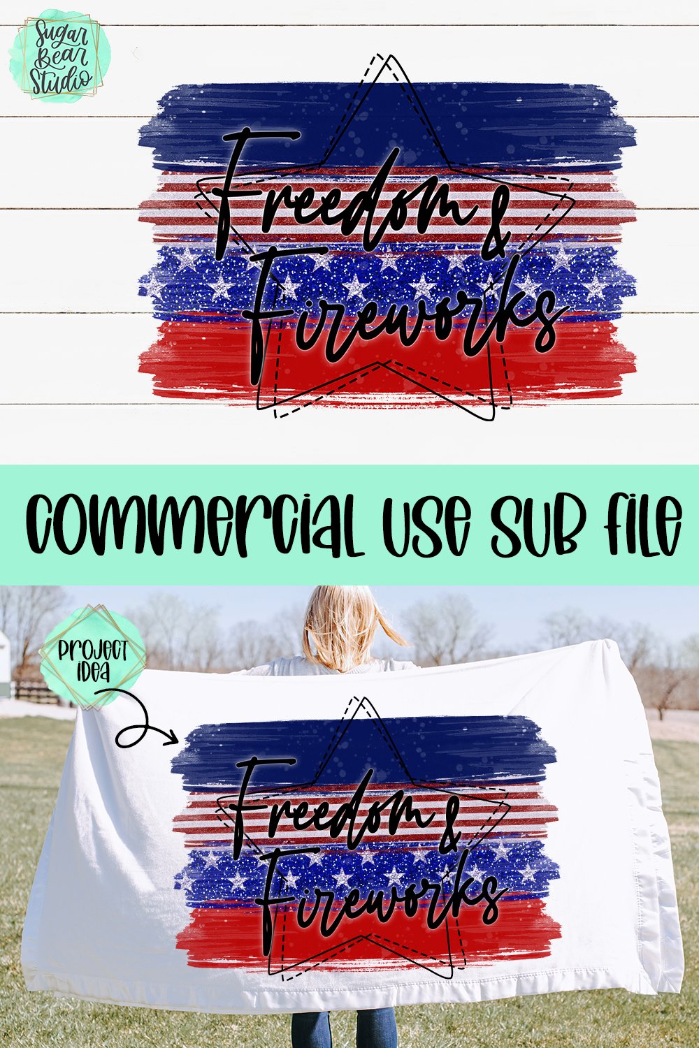 Freedom & Fireworks 4th of July PNG