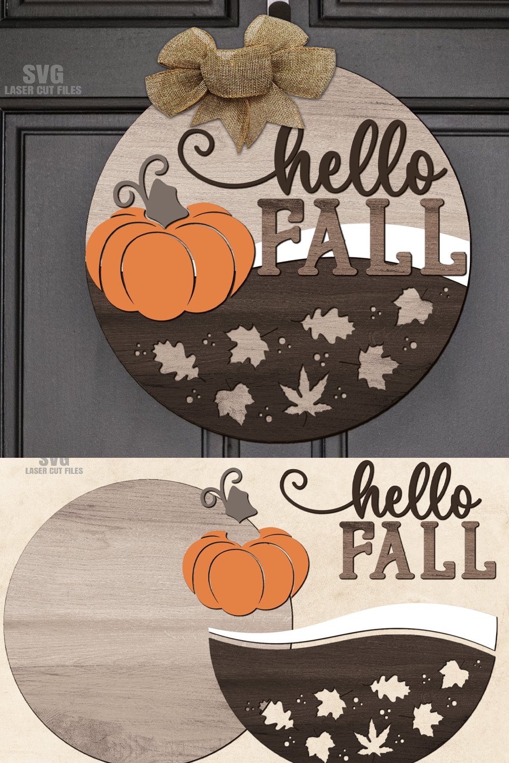 Hello Fall SVG Laser Cut Files | Pumpkin SVG Fall Sign SVG