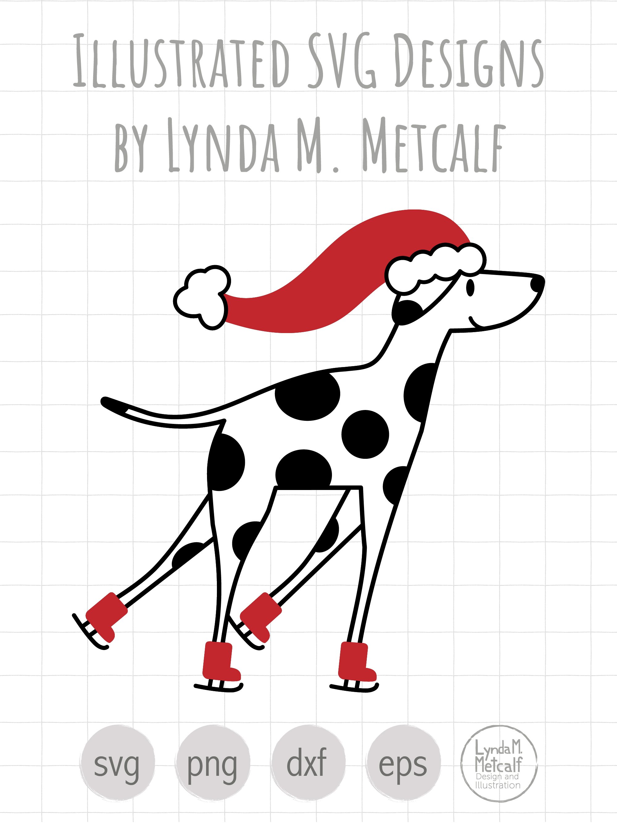 Skating Dog Svg, Winter Dog Svg, Dalmatian Svg