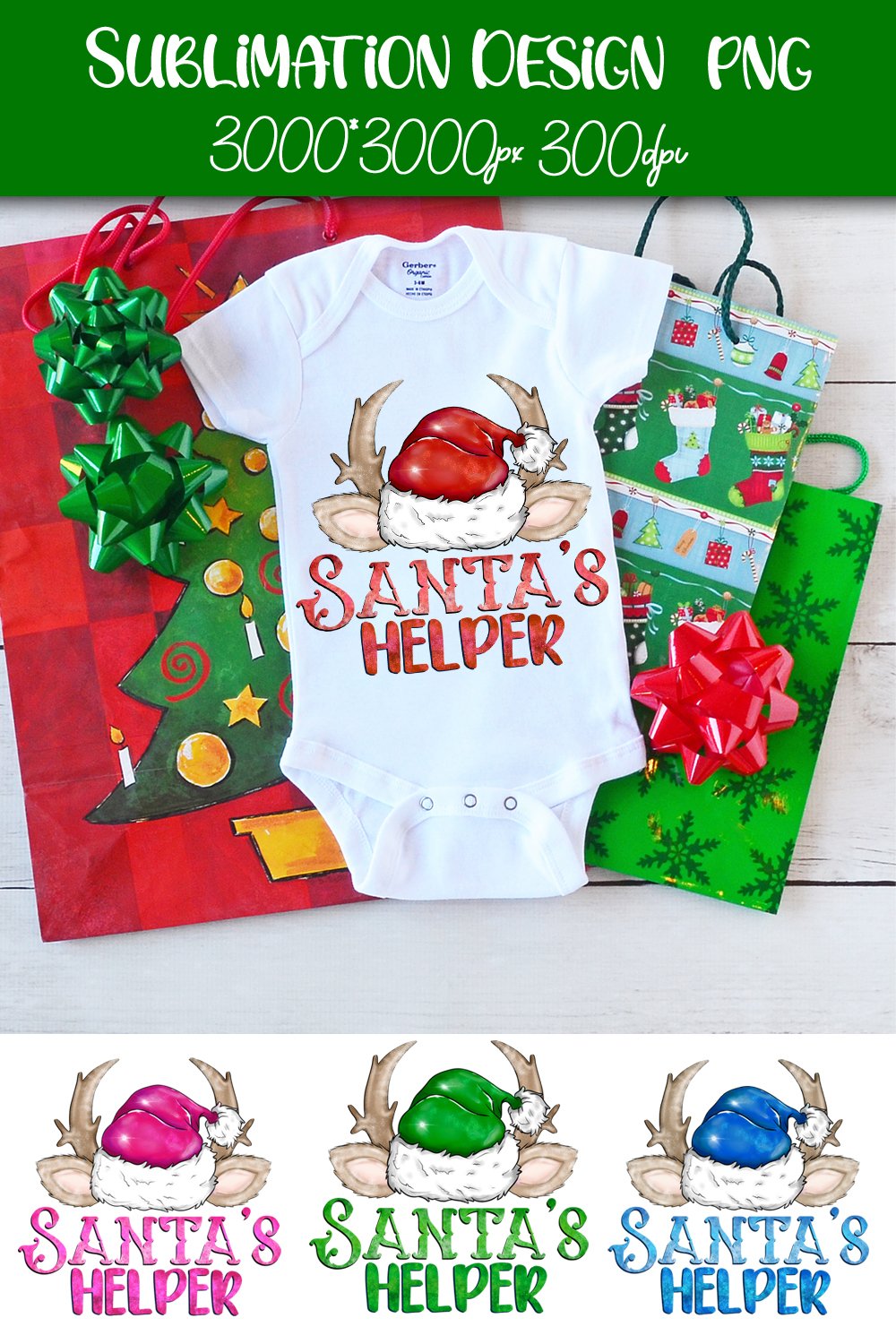 Santa’s Helper Sublimation,Christmas Deer Sublimation