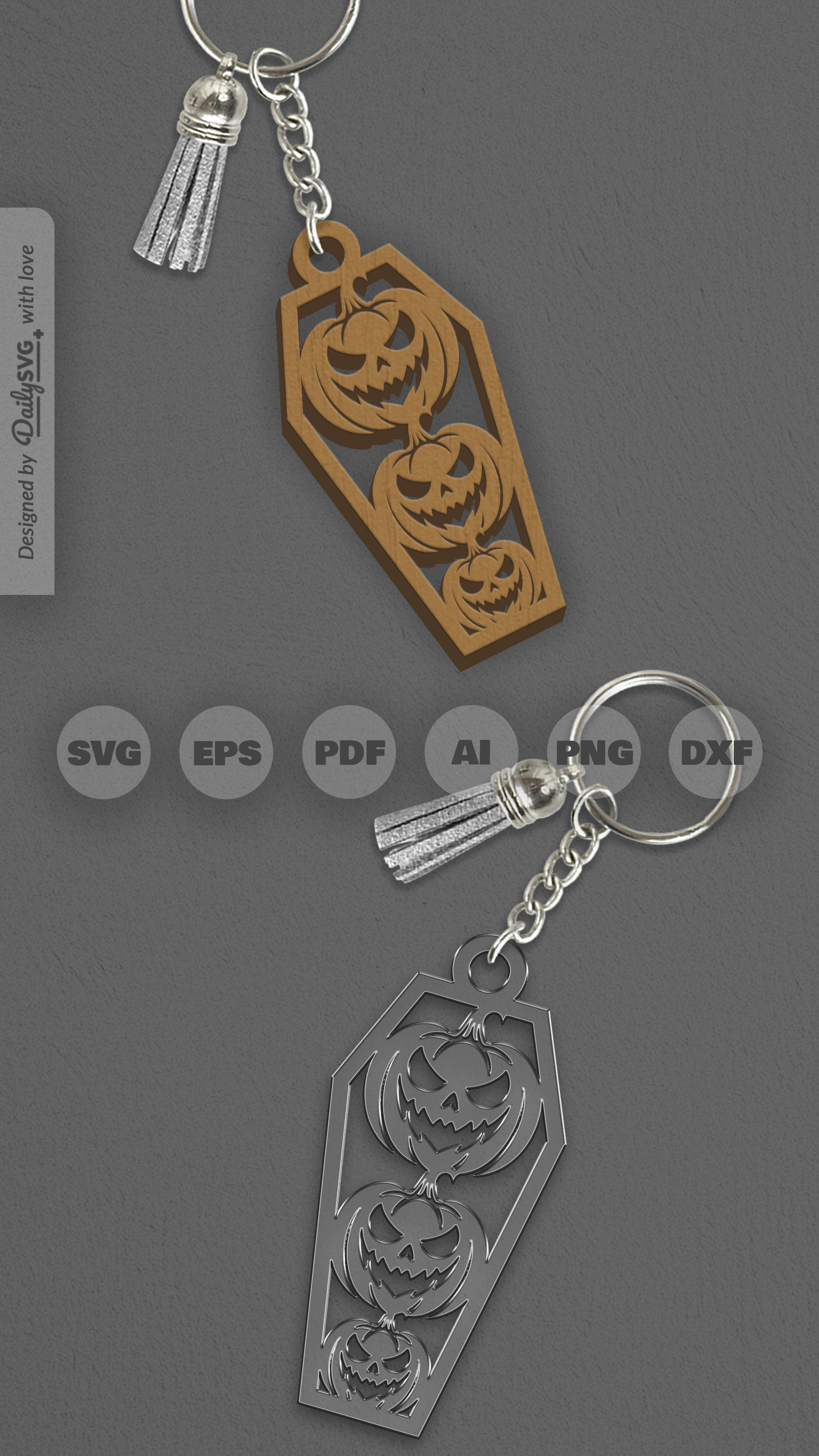 Halloween Coffin Keychain SVG (5891017)