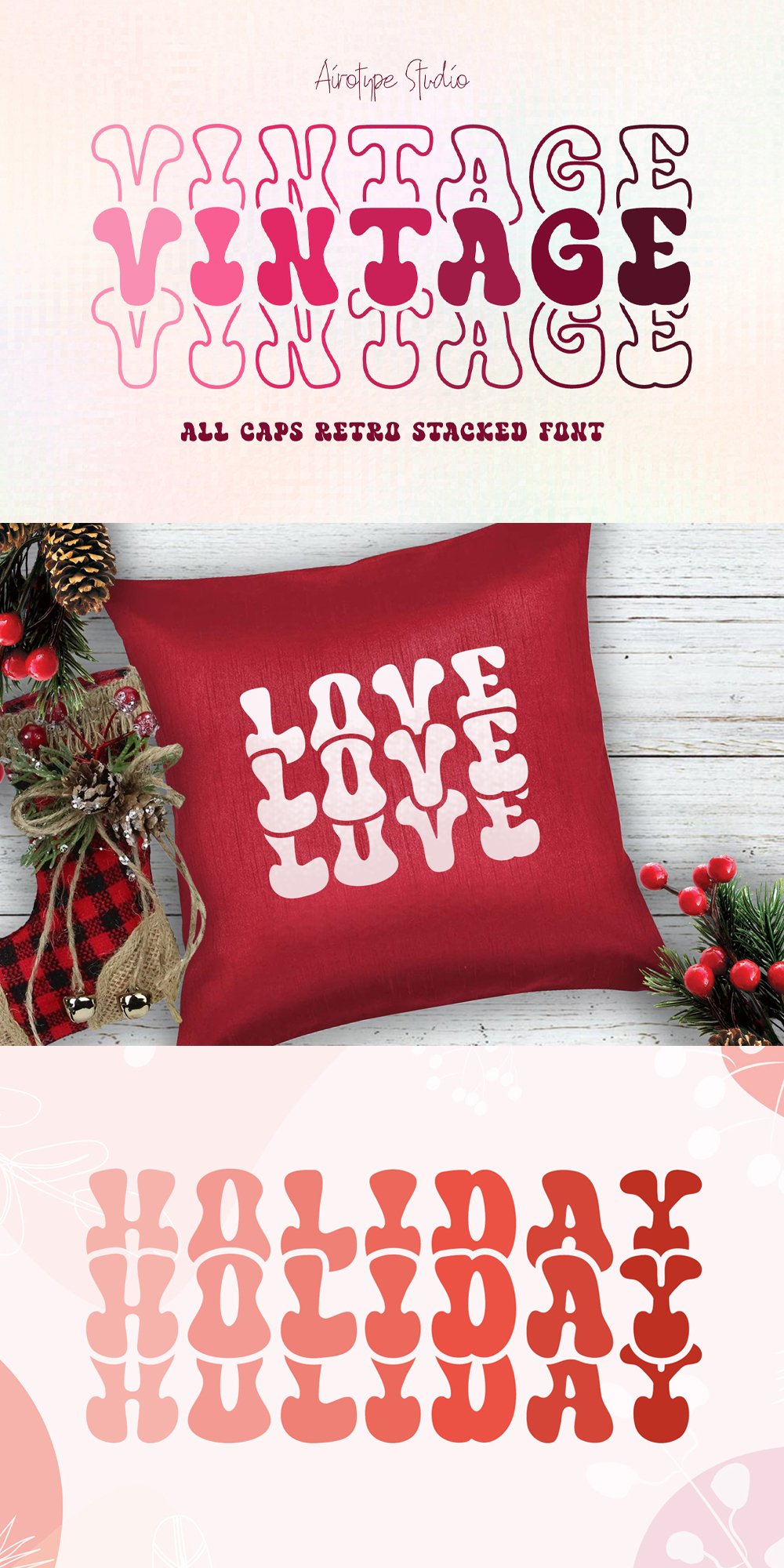 Vintage Stacked - Retro Stacked Font