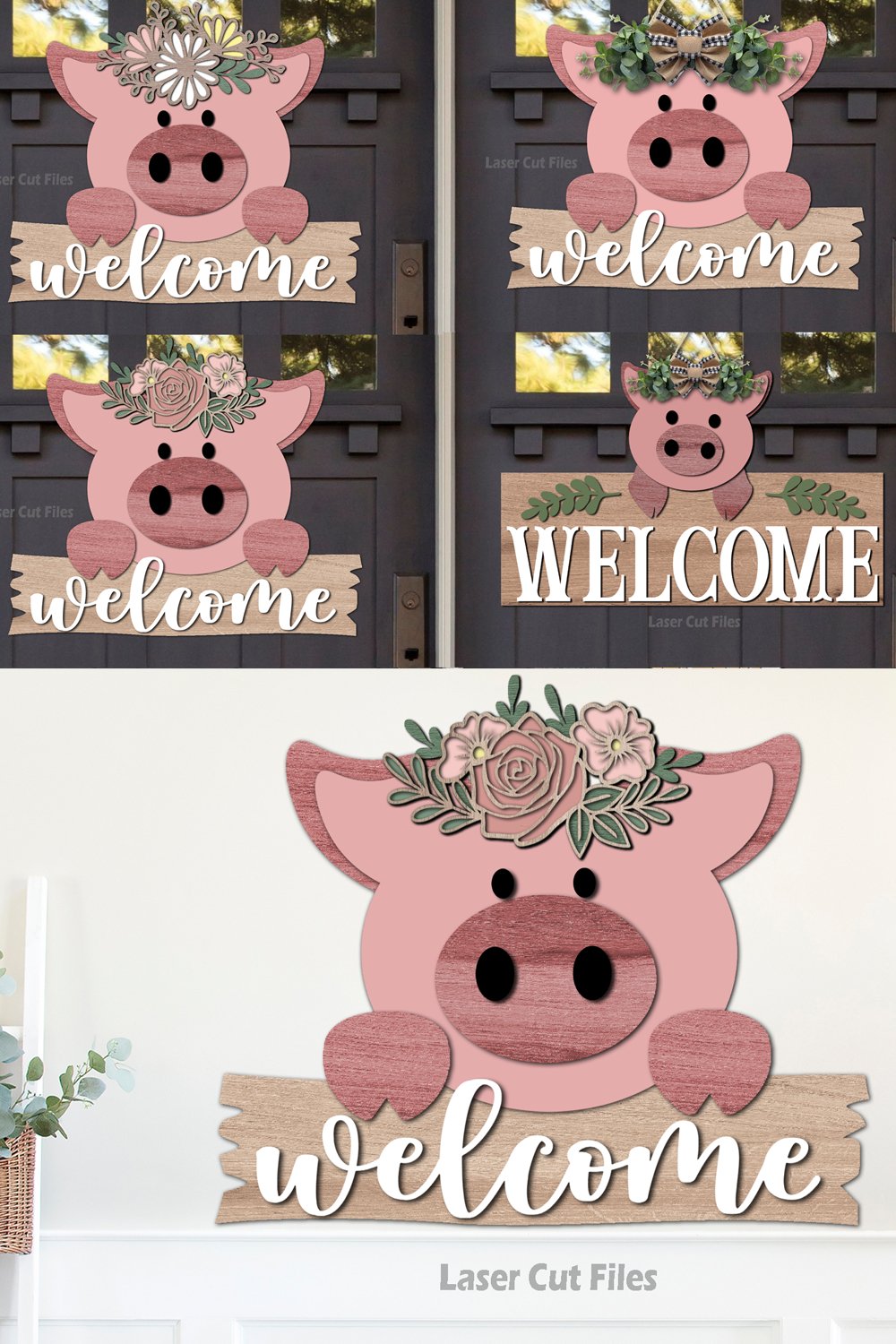 Pig SVG Bundle | Laser Cut Files | Farmhouse Welcome SVG