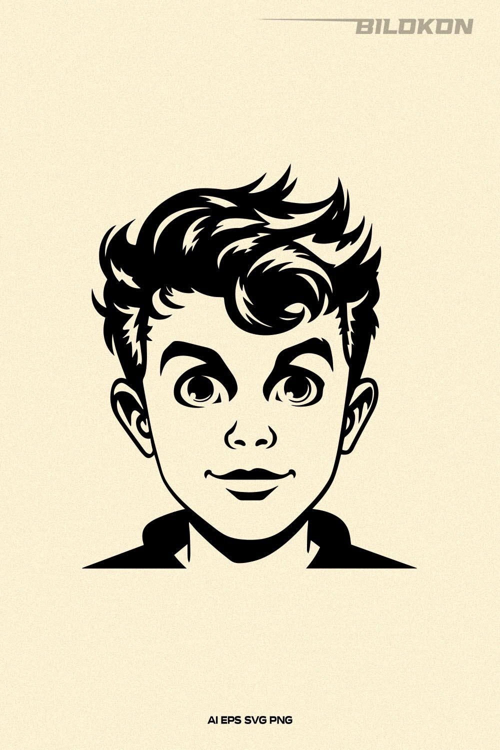 Retro Boy Head, Little boy face SVG Vector