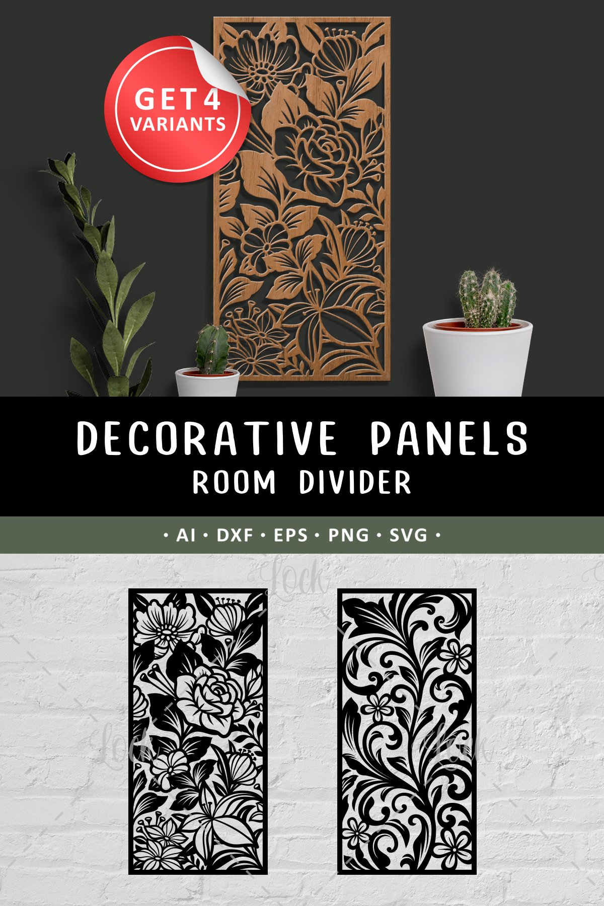 Flower Decorative Panels Room Divider (1787612)