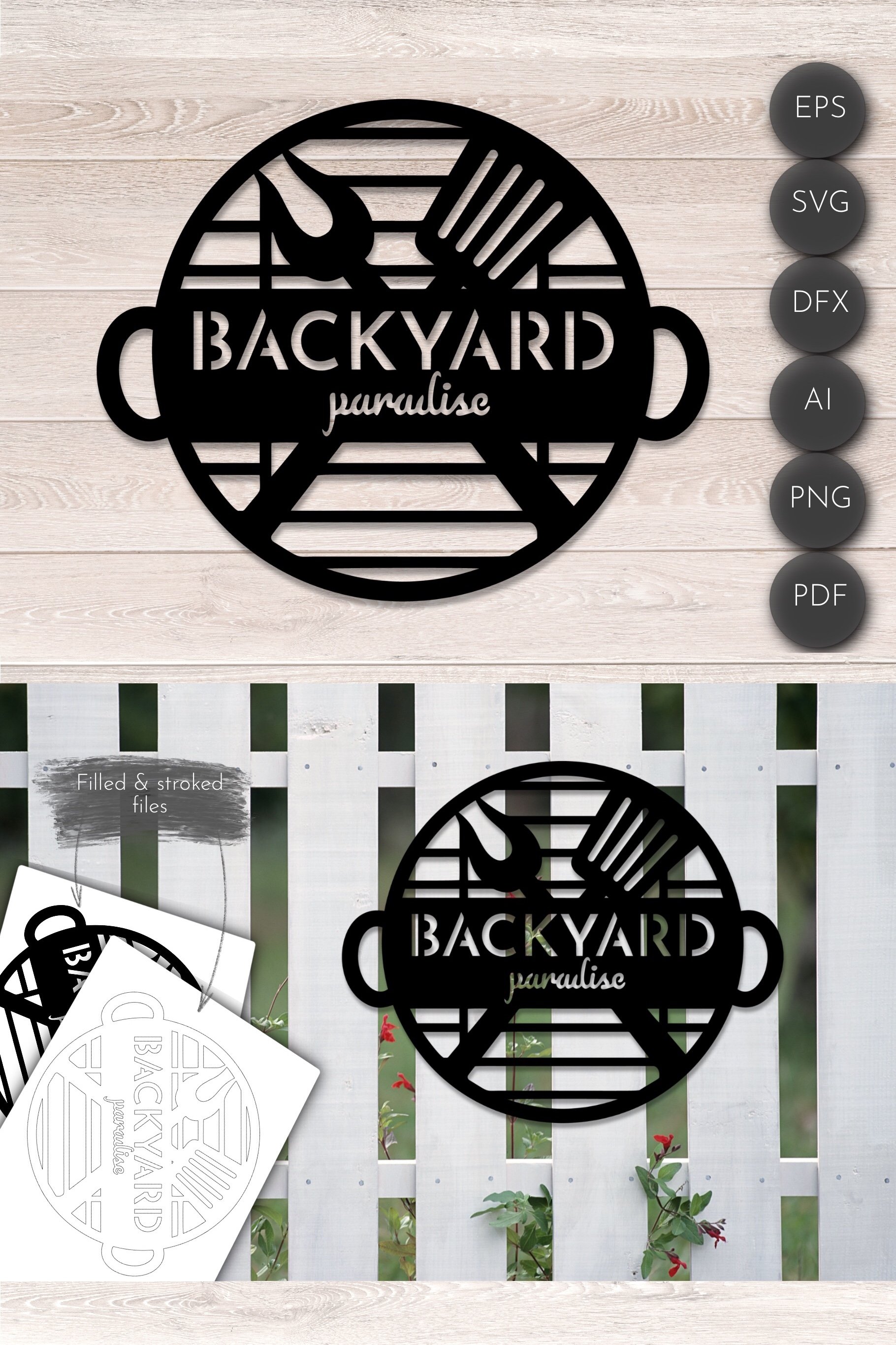Backyard sign, Glowforge Laser Cut File SVG, bar, (1940017)