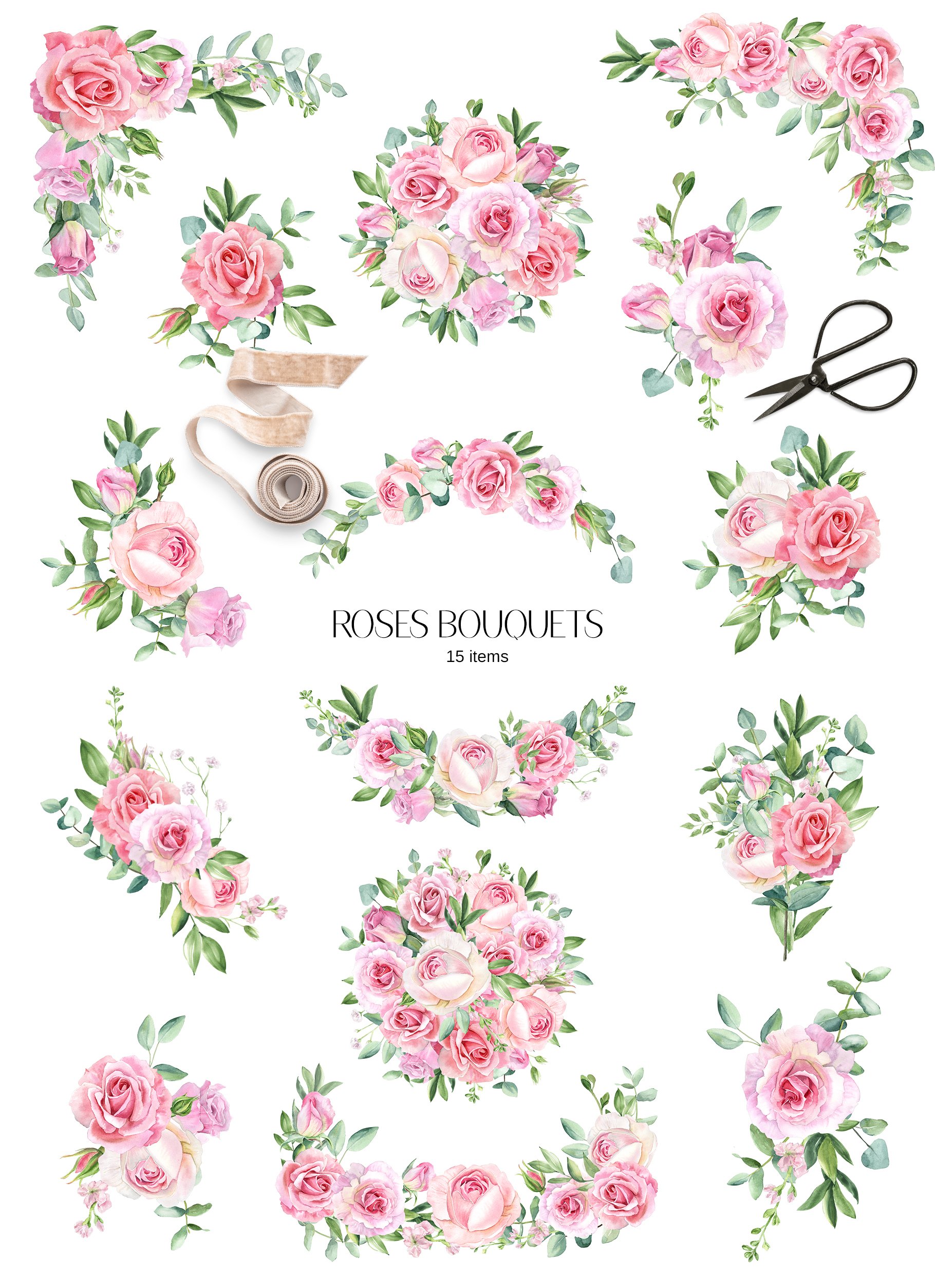 Blush Pink Floral Alphabet, Numbers | PNG