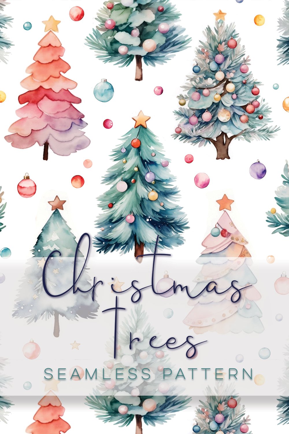 Christmas trees seamless pattern