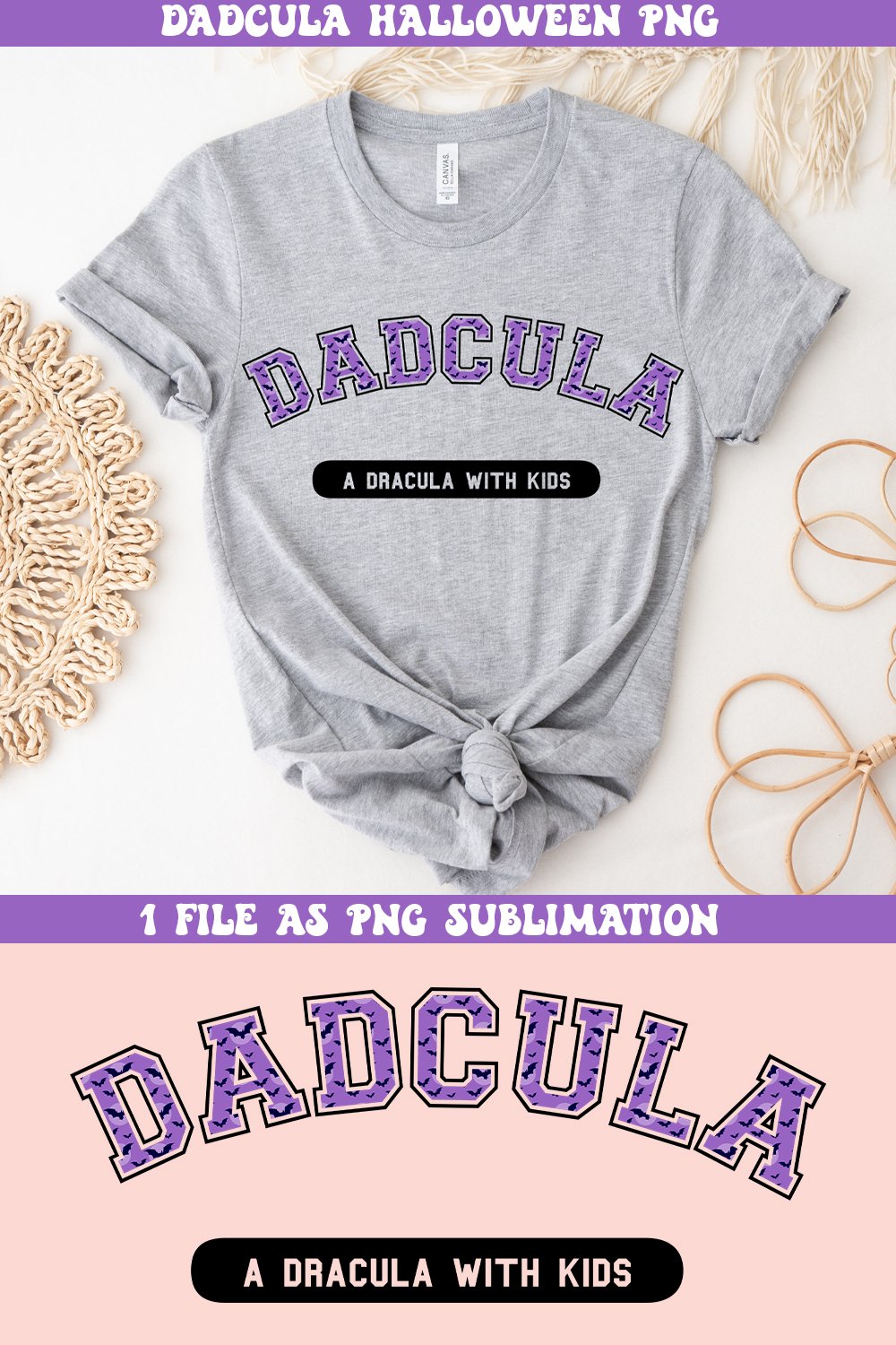 Dadcula A Dracula With Kids PNG Sublimation
