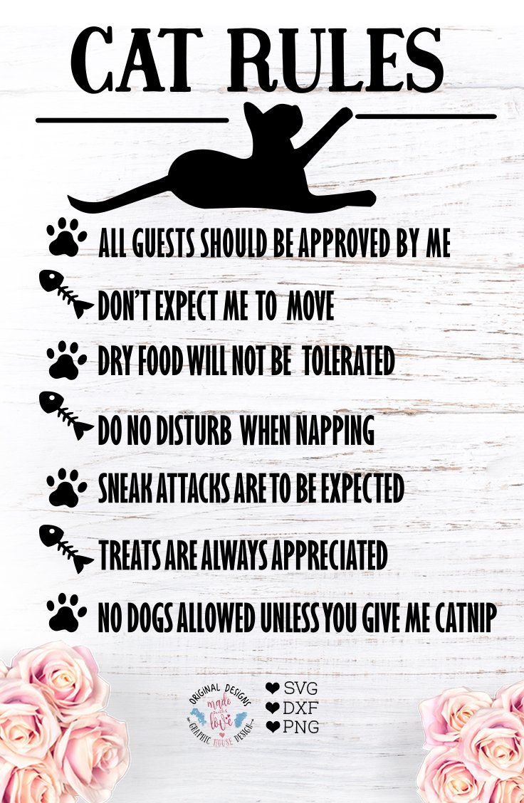 Cat Rules - Pet Cut File - Sublimation