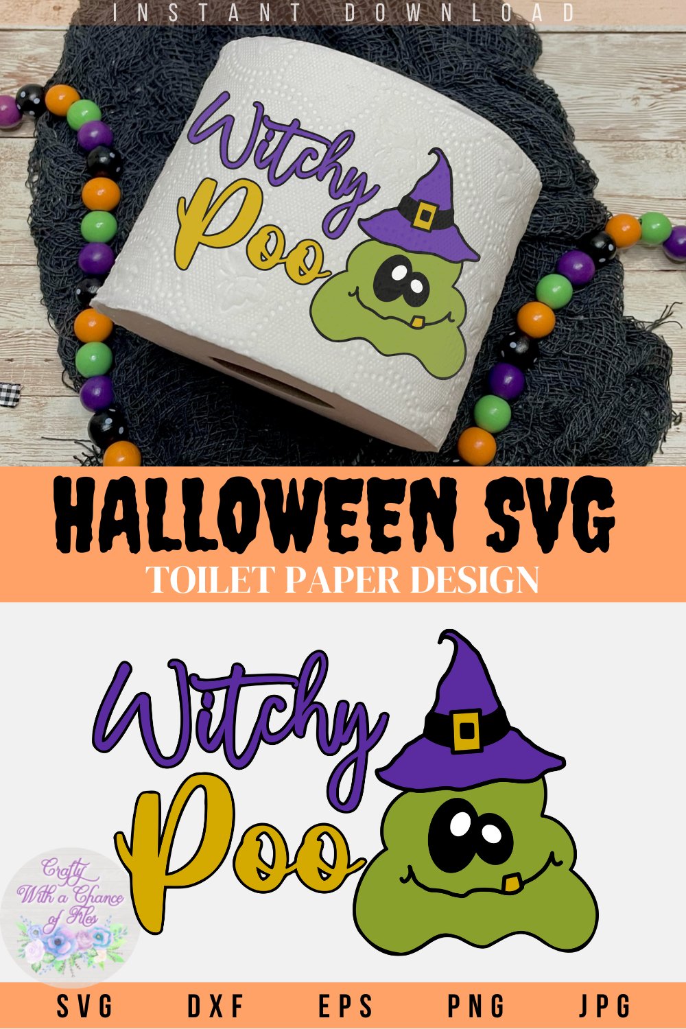 Halloween Toilet Paper SVG | Witch Poo Toilet Paper PNG