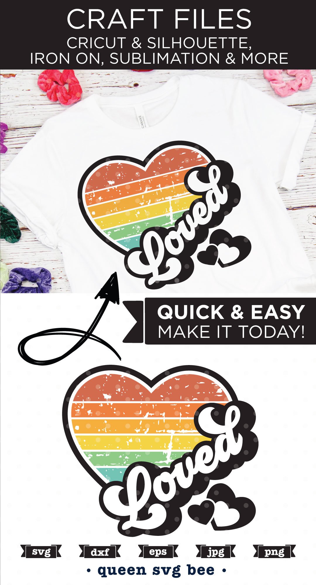 Rainbow Heart PNG | Valentine T Shirt Design