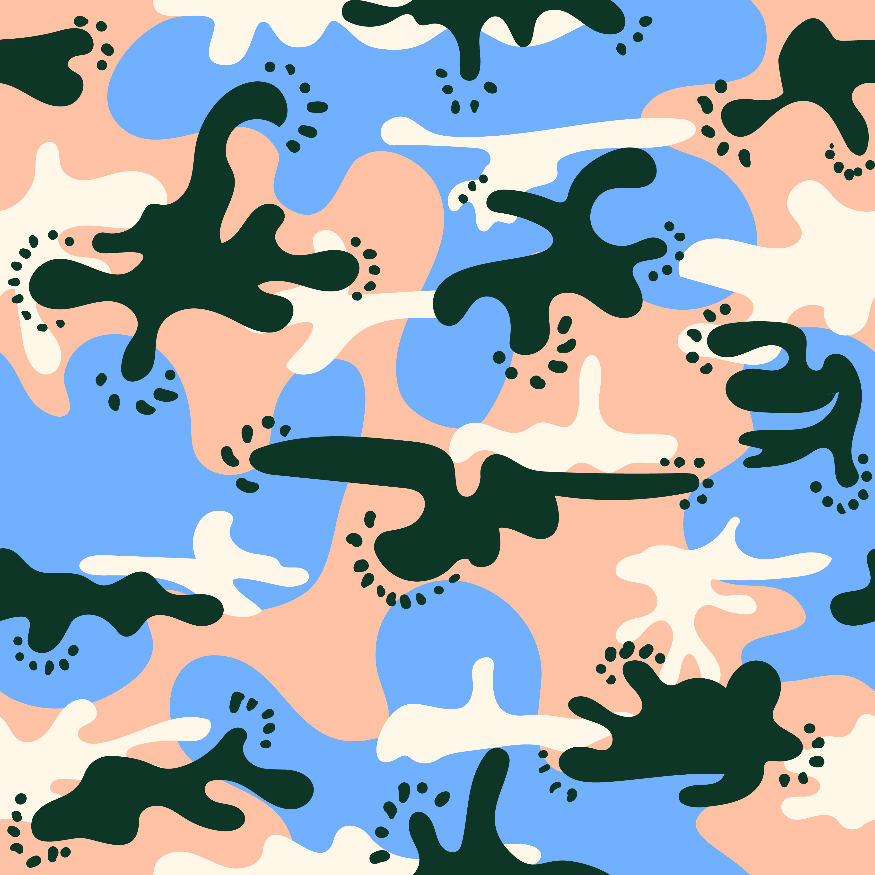 Camouflage pattern. Kids seamless pattern. Mimetic pattern.