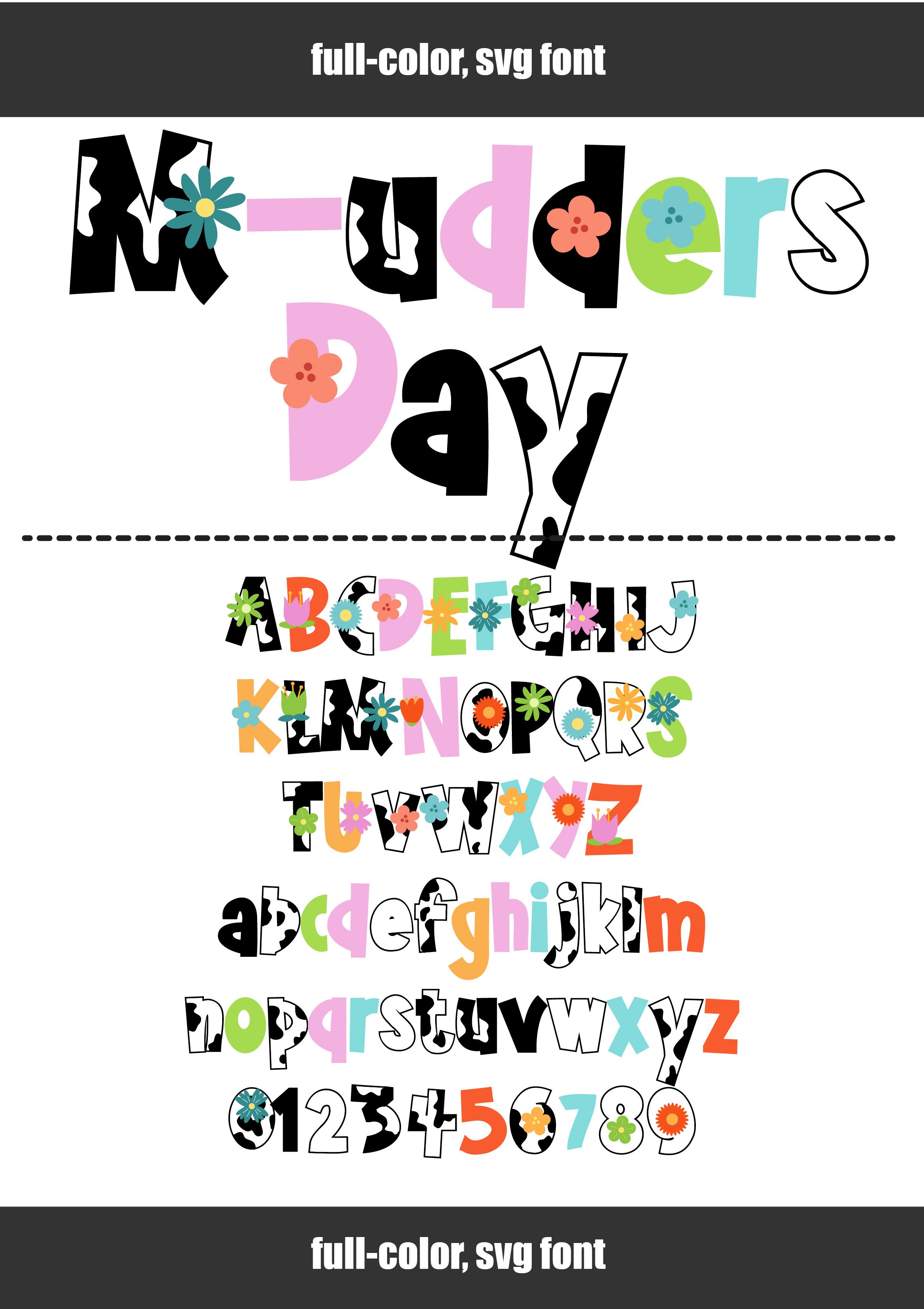 Full Color SVG floral font