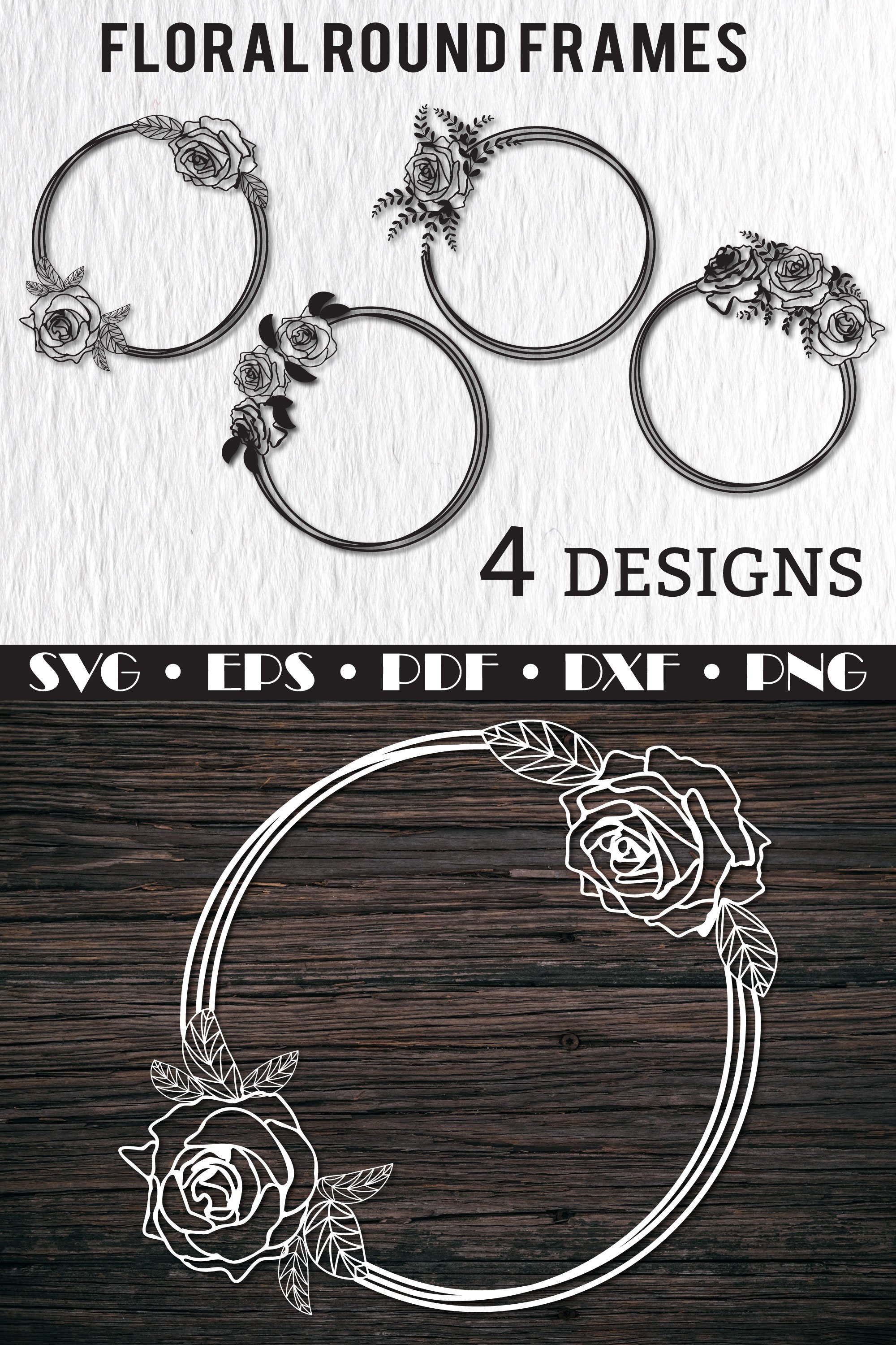 Rose Circle Frame, Wreath SVG