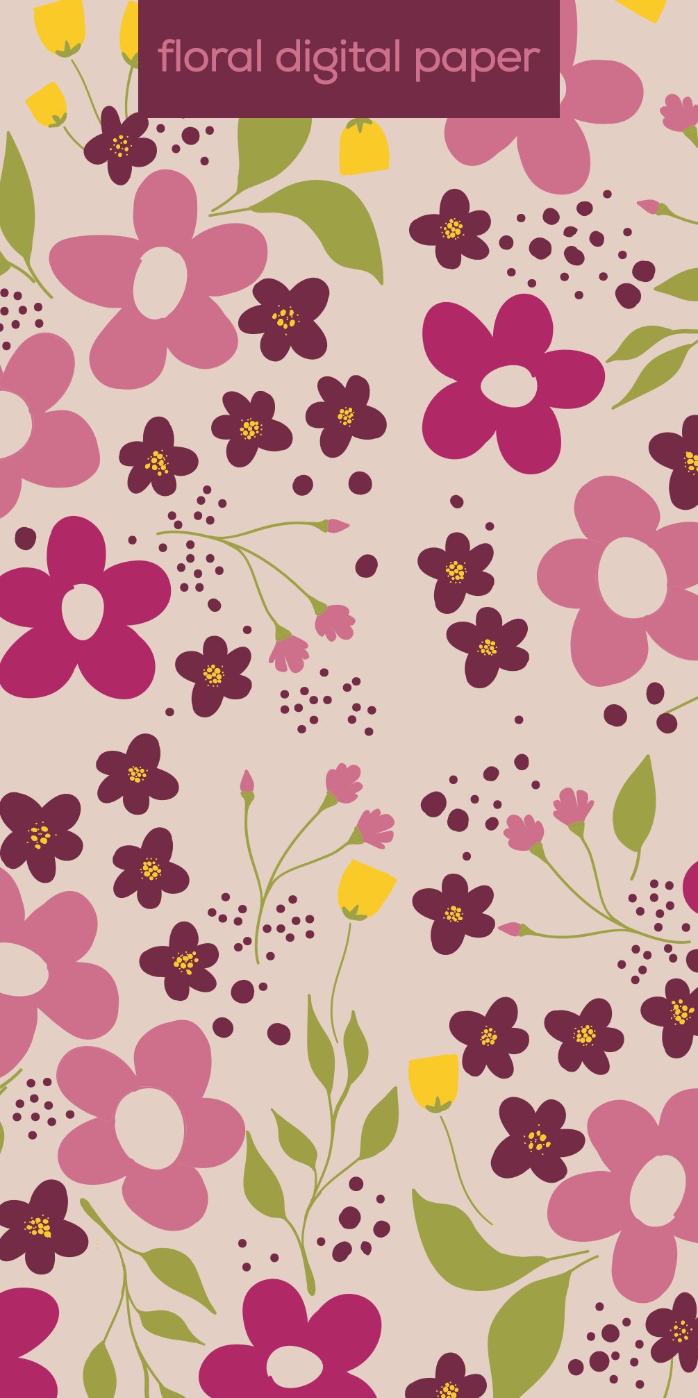 Digital Peaper withg Spring Flowers