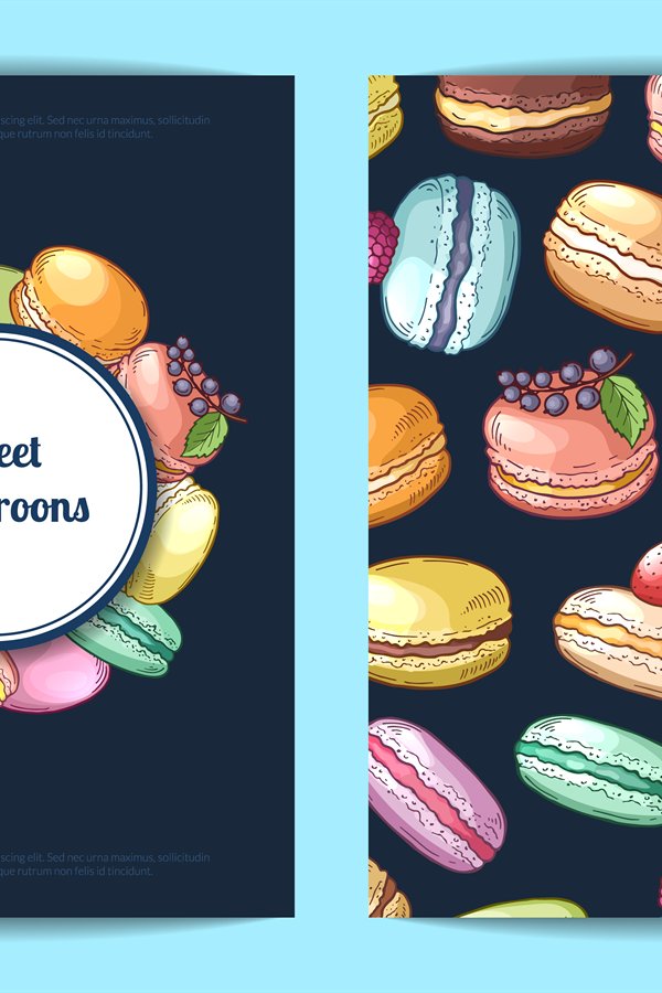 Vector card, flyer or brochure for sweet or pastry shop with