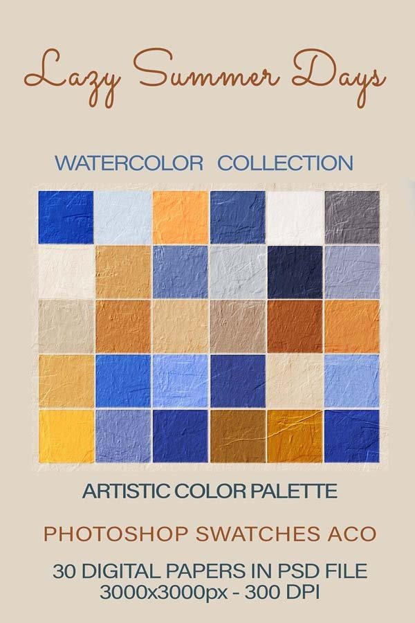 Lazy Summer Days Palette - PS Swatches ACO & PSD