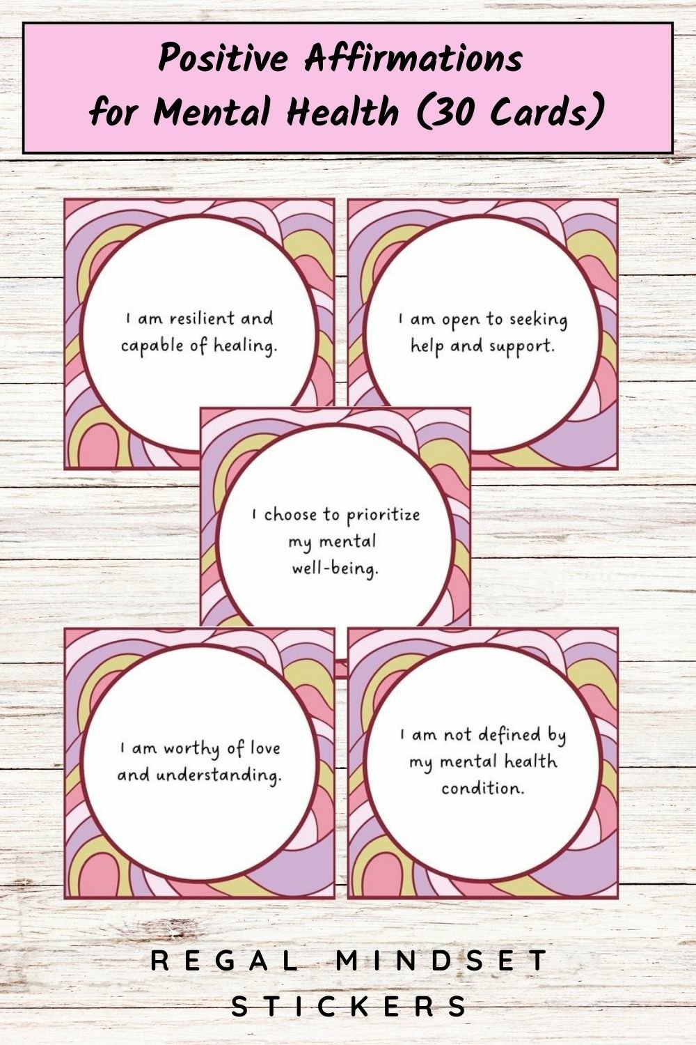 Positive Affirmations for Mental Health - 30 Printable Cards