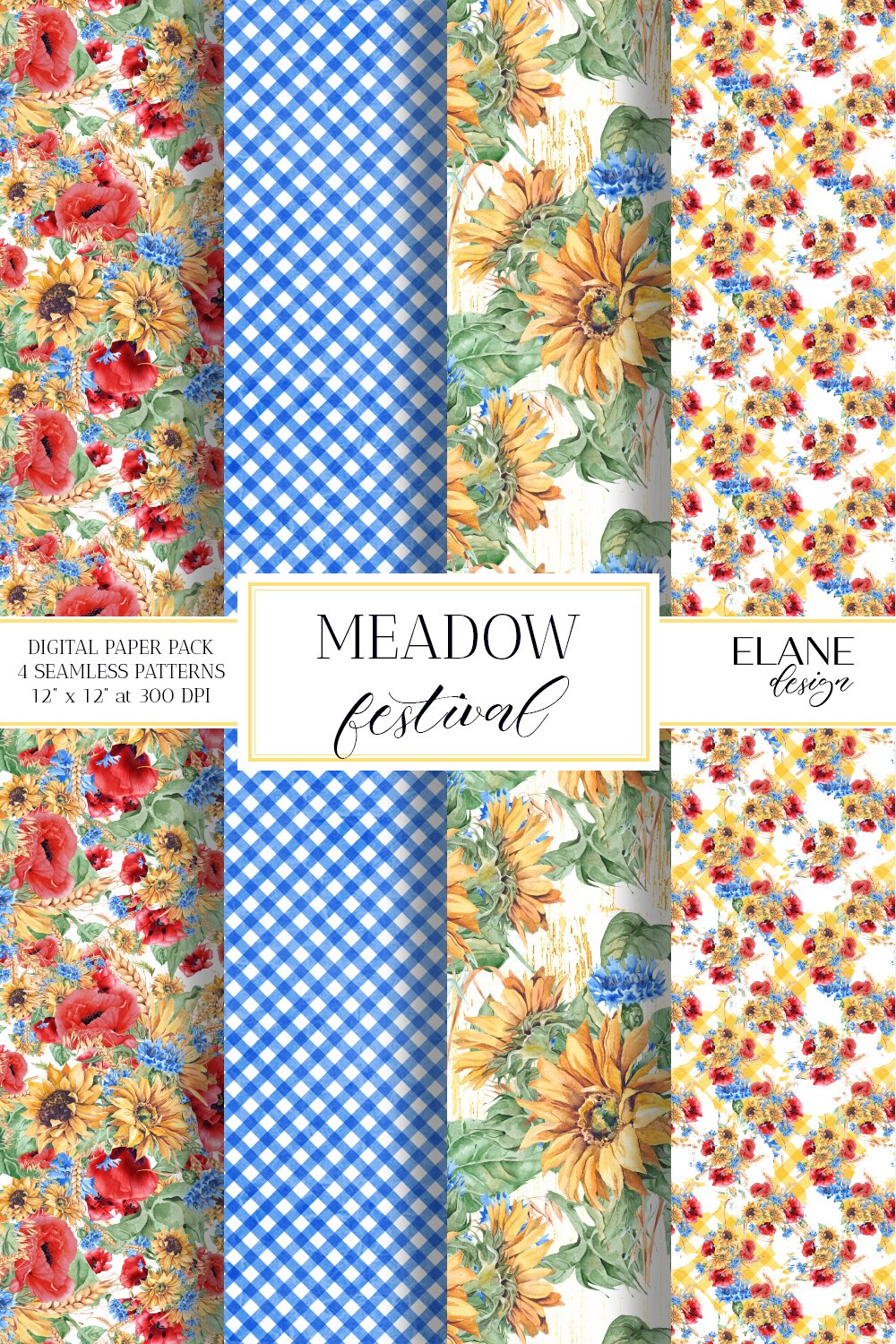 Meadow Flowers Digital Paper, Wild Flowers (4502170)